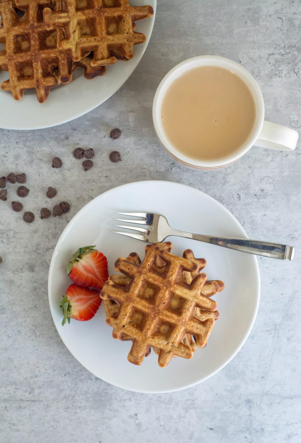 Chocolate Chip Protein Waffles (No Protein Powder Recipe)