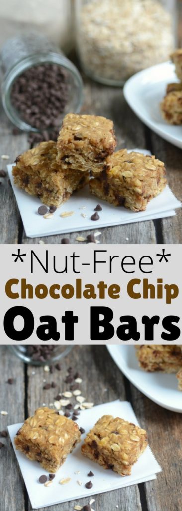 Nut-Free Chocolate Chip Oatmeal Snack Bars (w/ No Banana)